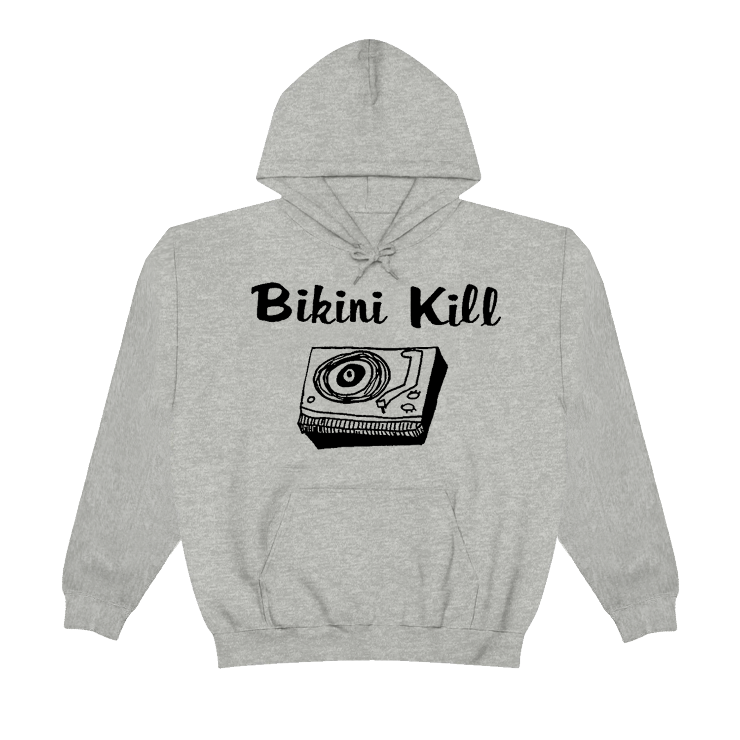 Record Player Hoodie - Sports Grey – Bikini Kill