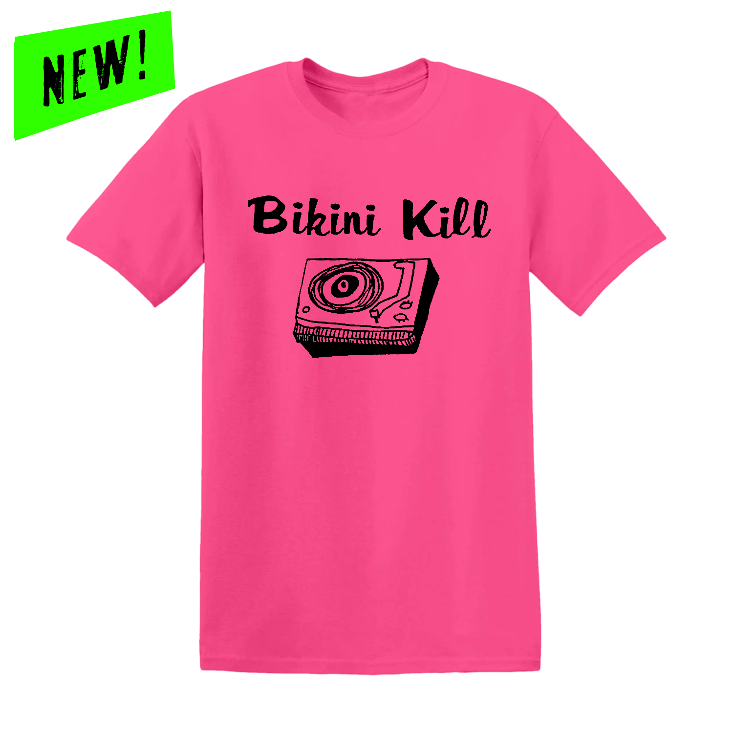 Record Player Tee - Neon Pink – Bikini Kill